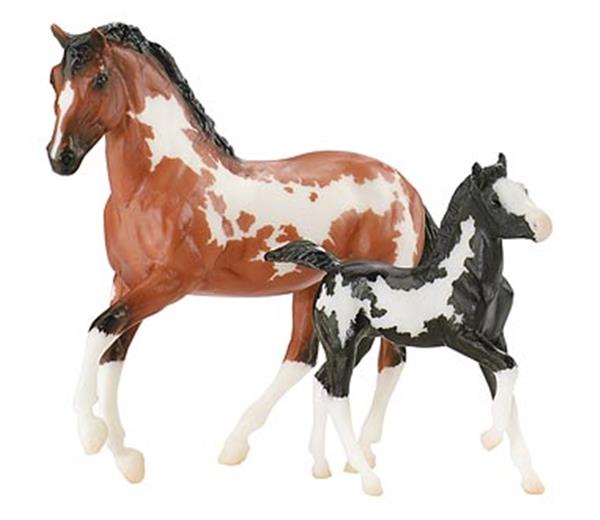 Breyer Pinto mare and foal